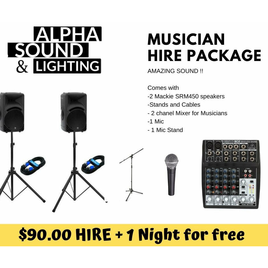 Musician Hire Package – Alpha Sound and Lighting